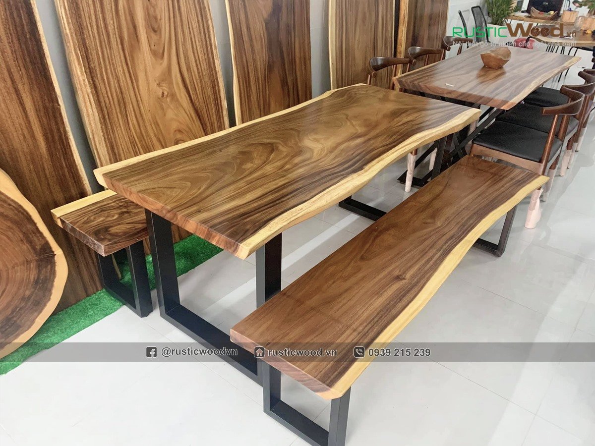 Có nên chọn mặt bàn gỗ me tây nguyên tấm hay không? | Rustic Wood